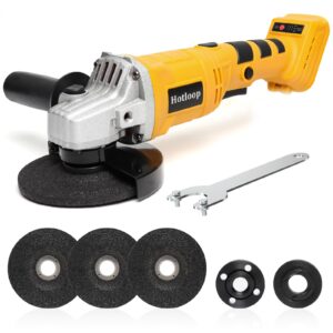 angle grinder compatible with dewalt 20v max battery, cordless angle grinder, 7000 rpm brushless motor, 3 pcs 4-1/2" blades for cutting, griding, polishing, etc. (battery not included)