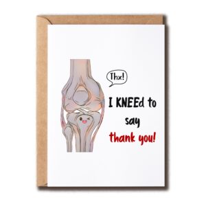 edgargifts thank you skeleton card - knee cute card - medical thank you card - gratitude card - keepsake for doctor nurse