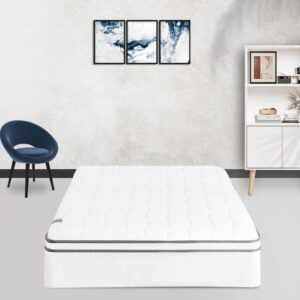 highview bedding 10-inch medium firm eurotop mattresses provide ultimate comfortable and relaxation, complete body support, maintain correct posture, white, full xl