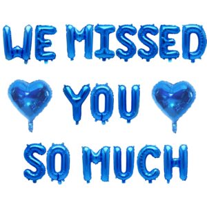 pargleev we missed you so much balloons with star hanging foil balloons letter for high school college grad graduation retirement party decorations blue