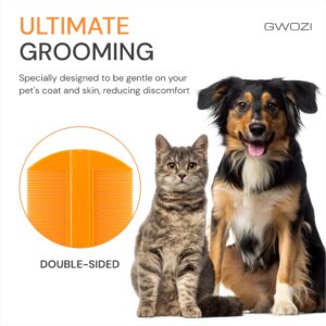 Flea Comb for Cats & Dogs - Double Sided Dandruff Comb - Fine Tooth Comb - Plastic Dog/Cat Flea Comb for Grooming - Flea Brush for Dogs and Cats, Puppy, Kitten, 3 Pcs