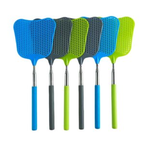 6 packs fly swatter telescopic flyswatter heavey duty set stainless steel extendable handles