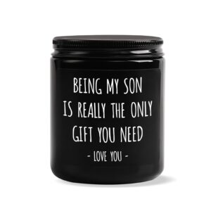 son gifts from mom dad, birthday gifts for sons adult, funny father's day christmas valentine's day graduation wedding gifts for grown son bonus son stepson, son candle gift ideas-sandalwood scented