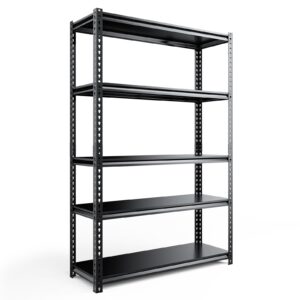 lilypelle garage shelving heavy duty, 72" metal garage storage shelves, adjustable 5 tier storage shelves large shelving unit for garage pantry warehouse basement kitchen, 1pack