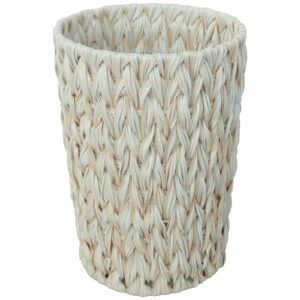 coeusy wicker trash can,bathroom trash can,wicker waste basket for bathroom,decorative boho trash can,small waste basket for bedroom,office,cream white 2 gallon