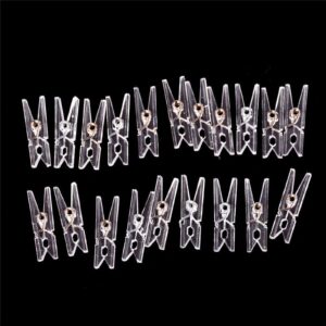 20pcs clear plastic clothes pins,clothes line string clips, mini clothes pins, photo paper peg pins craft clips laundry storage and organization storage and organization(2.5cm