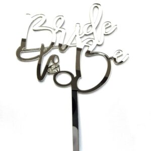 cake topper silver acrylic bride to be for wedding decorations party favor cake accessory gift 1032-sv (pack of 1)