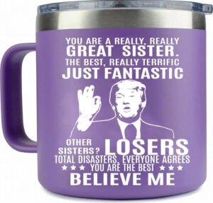 angie's box 14oz cup - funny sister gifts from sisters - gifts for sister - fun sister gifts from brother - sister birthday gift for her - fun sister tumbler for her