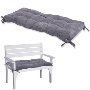 big hippo bench cushions indoor/outdoor patio bench cushions non-slip bench seat cushion for lounger garden furniture patio lounger bench swing 51" x 19", grey