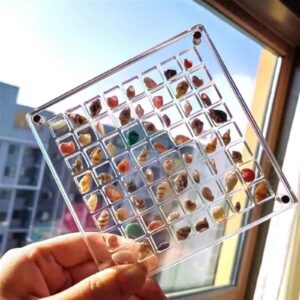 sisirong acrylic magnetic seashell display box，2024 new 36/64/100 grids clear acrylic seashell display box，small craft organizers container for bead, nail, jewelry ( color : 100 grids ), 1233344