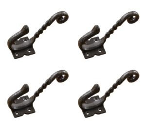 midwest craft house coat hook set, 4 pack, cast iron vintage looking, silver color, entrywall, hall tree hook