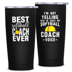 nvfcc softball coach gifts for men, softball coach appreciation gifts, best softball coach ever gifts, gift ideas for softball coach, softball coach gifts for women 20 oz coffee tumbler