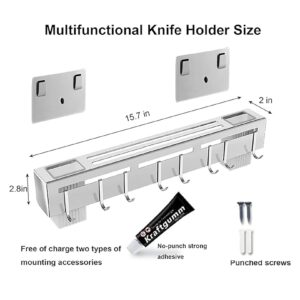 Generic Knife Holder, Stainless Steel Knife Holder, Suitable for families, hotels, restaurants, offices, White