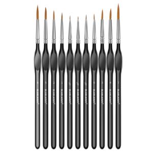 detailing paint brush, 11 pcs miniature paint brushes with triangular handles, art paint brushes for acrylic painting, model, face, citadel, figurine, watercolor, oil, paint by numbers kit for adults