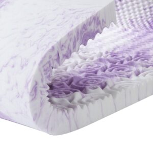 orcalic 3 inch memory foam mattress topper 5-zone soft mattress pad pressure relieve bed topper, certipur certified, twin size, purple