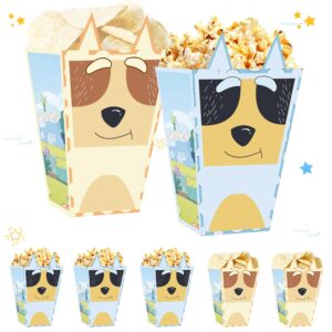 generic cartoon blue dog popcorn boxes 20pcs dog family birthday decorations snack treat boxes for kids boys girls blue dog theme birthday party supplies baby shower decorations