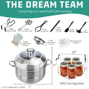 Vigamimn Canning Pot-Canning supplies starter kit, Stainless Steel Canning Tool Kit, Water bath canner with rack for canning