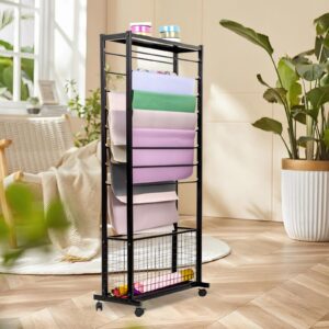 stranthother double-sided 16-layer ribbon holder organizer rack,ribbon holder,ribbon storage,metal large capacity ribbon stand organizer,ribbon display rack storage shelf for craft room,wrapping paper