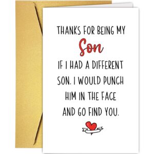 humorous son birthday card, funny birthday card for son, hilarious love you card for son, thanks for being my son card