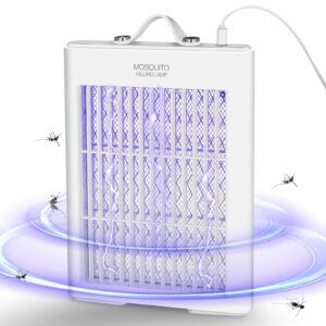 qualirey electric bug zapper indoor, 3000v powerful mosquito killer usb powered mosquito zapper lamp, insect traps fly zapper for home, kitchen, bedroom, office(white)