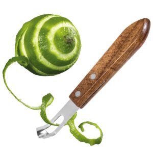 rrumo channel knife with wooden handle for fruit and vegetable, tool for decorating cocktails, desserts, and salads