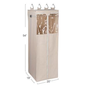 Household Essentials, Natural Cedarline Hanging Wardrobe, Heavy-Duty Cotton Canvas, Breathable, Versatile