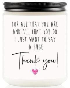 thank you gifts for women men, appreciation gifts for coworkers, employee, teacher, nurse, handmade lavender natural soy wax candle gifts for friends mom (7oz)