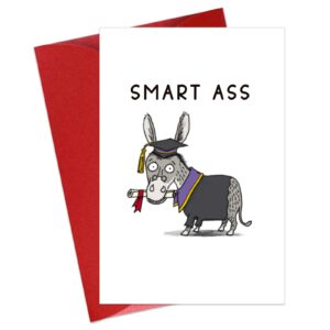 juesmos smart ass funny graduation card for her him class of 2024 graduation greeting card congrats graduation gift card high school college graduation gifts for girls boys daughter son students