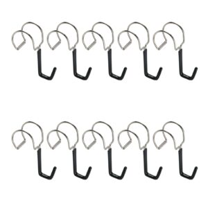 my mironey 10pcs over rod hook stainless steel over rod rail towel holder vinyl coated shower hooks for rack shelf closet hooks, fits 0.91"-1.02" diameter rod