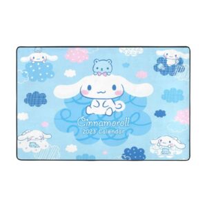 cartoon c-innamoroll carpet，kawaii cute dog fashionable 3d printing area rug rugs for living room bedroom balcony 36"x24"