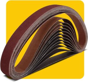 1x 42 inch 80 grit sanding belt | premium aluminum oxide sanding belt | premium sander sandpaper – 12 pack