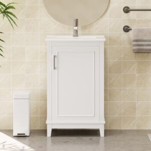 20" bathroom vanity with sink, bathroom vanity cabinet with soft closing door, bathroom storge cabinet, free standing single basin vanity set for bathroom