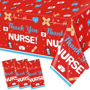 yavxzvbw 3pcs we appreciate you decorations nurses week tablecloths thank you nurses tablecloths for nurse appreciation week nurse week decorations nurse graduation party supplies