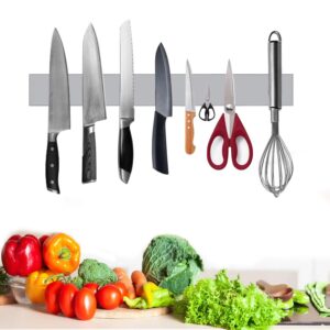 stainless steel magnetic knife holder 16 inch for wall,multi-purpose functionality adhesive magnetic knife strip as office magnetic tool manager,kitchen magnetic tool organizer.