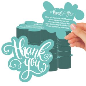 50 green small business thank you cards, 3.5*3.14 inches, mini thank you cards are suitable for stores, online retail, birthday cards, wedding cards and other small business thank you cards.