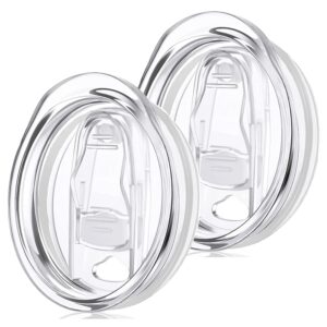 12oz wine tumbler lid, 2 pack tumbler replacement lids, inner diameter 2.9 inch, spill proof tumbler covers for 12oz stainless steel travel coffee mug and cup accessories, white