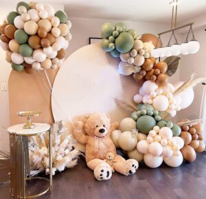 vivane retro avocado green ivory white cocoa balloon garland arch kit 116pcs latex balloons for safari jungle party balloon woodland birthday party bridal shower decor