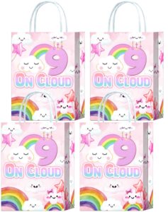 yanzonic 16pcs on cloud 9 snack bag for 9th birthday decorations for girls, party decorations, bachelorette & bridal shower decor, baby shower decorations