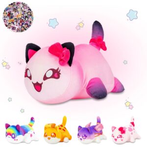 aoyingmrwj 61-pcs 丨 9.8-inches kc cat plush + 60-sticker - cat plush collection - 100% polyester plushie pillow embroidered - cat stuffed animal collectible (kc cat plush)…