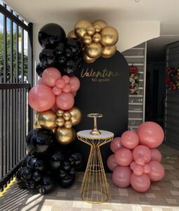 black pink balloon garlands kit arch gold for bridal baby shower party decoration clear girl women princess birthdy metallic chorme retro