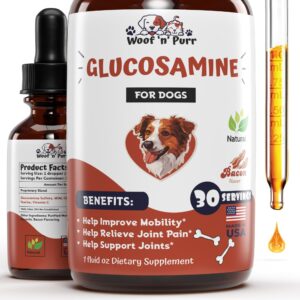 dog glucosamine - supports hip & joint health, & much more - glucosamine for dogs hip and joint supplement - glucosamine for dogs - dog joint supplement - glucosamine chondroitin for dogs - 1 fl oz