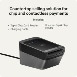 Shopify Tap & Chip Card Reader with Dock - POS Countertop Wireless Credit Card Reader Device + Holder Stand - Contactless Payment Point of Sale Station for Retail, Small Business