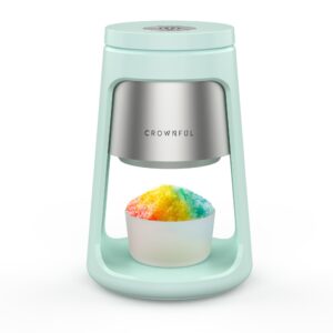 crownful shaved ice machine, snow cone machine with 2 ice cups, ice shaver machine for snow cones, snowballs, frozen cocktails and more, easy to diy with snow cone syrup at home