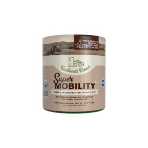 badlands ranch - super mobility canine supplement organic ingredients helps maintain healthy cartilage, optimal joint function by katherine heigl (90 grams, 30 scoops)