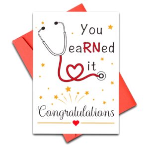 cute nurse graduation card gifts, nurse graduation gift for women nurse, funny rn graduation greeting card you earned it congratulations card gift for new nurse nurses week for nurses appreciation gift