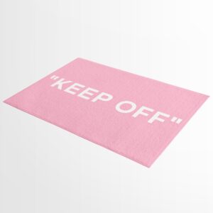 area rug - fashion pink/white keep off statement office, bedroom & home decor floor mat carpet fashion designer sneakers hypebeast gift 24x16in