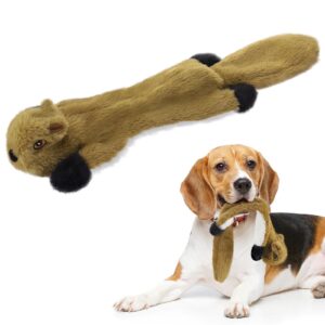 alphatool squeaky dog toy - tough no stuffing squirrel toys to keep dog busy, small medium large dogs, durable interactive plush puppy toys for birthday gift