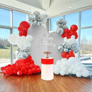 red and white silver balloon garland arch kit 134 pcs winter christmas balloons for new year 2025 bridal shower engagement anniversary bachelorette party decorations