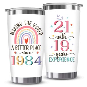 zagkoo 40th birthday gifts women - 40th birthday decorations woman, man - 40 year old gifts unique ideas, making world better since 1984 cool 40th birthday - funny happy turning 40-20oz tumbler cup