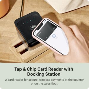 Shopify Tap & Chip Card Reader with Dock - POS Countertop Wireless Credit Card Reader Device + Holder Stand - Contactless Payment Point of Sale Station for Retail, Small Business